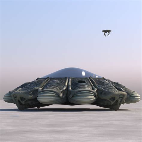 Organic Ufo Flying Saucer 3d Model