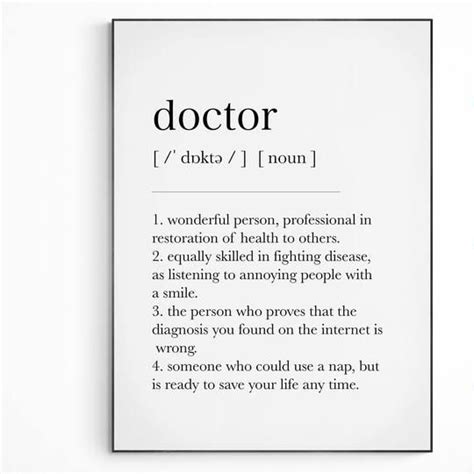 Doctor Definition Print Dictionary Art Poster Wall Home Decor Print