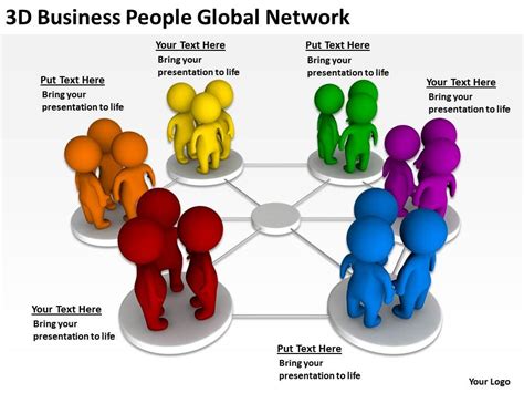 D Business People Global Network Ppt Graphics Icons Powerpoint Templates PowerPoint