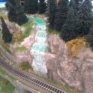Model Train Railway Layout In N Scale With Very Realistic Landscape Single Track With