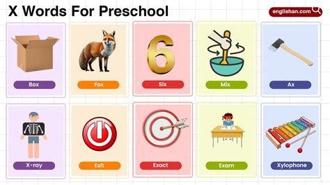 104 Preschool Words That Start With X In English
