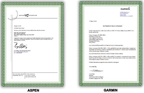 Certificates Galaxy Aerospace