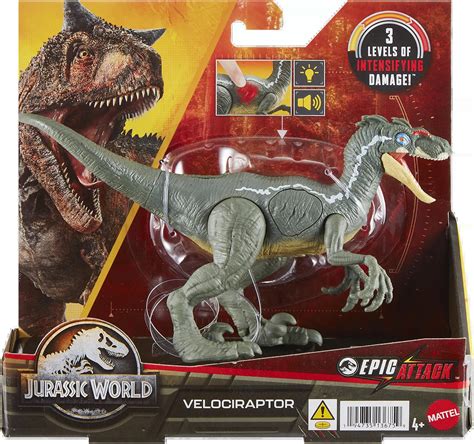 Mattel Jurassic World Epic Attack Velociraptor Hnc11 Toysfirstgr