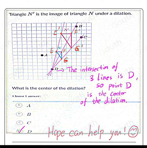 solved triangle n is the image of triangle n under a dilation what