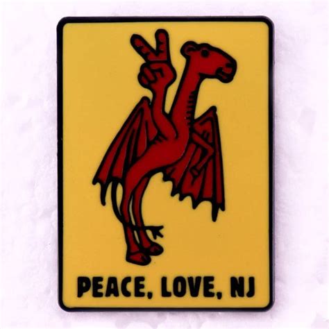 Jersey Devil ‘peace Love Nj Enamel Pin Distinct Pins