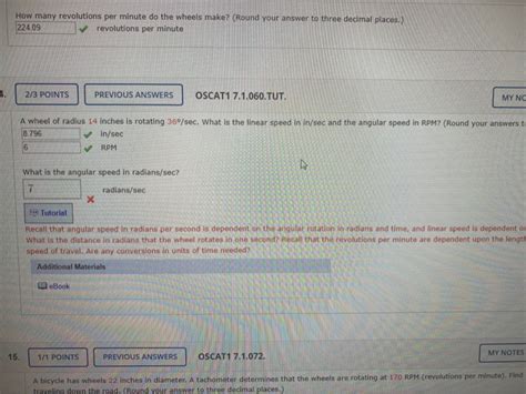 Solved How Many Revolutions Per Minute Do The Wheels Make