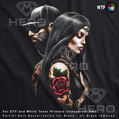 Rap Couple Chicano Art Couple With Rose Tattoo Hip Hop Stree Inspire