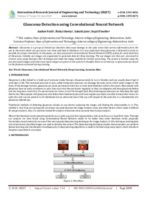 Pdf Irjet Glaucoma Detection Using Convolutional Neural Network