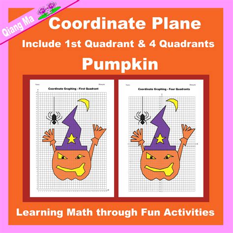 Halloween Coordinate Plane Graphing Picture Pumpkin Classful