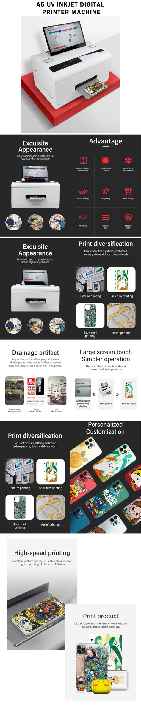 A5 Uv Inkjet Digital Printer Machineuv Printer