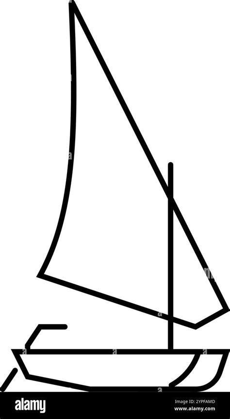 Ketch Ancient Ship Line Icon Vector Illustration Stock Vector Image