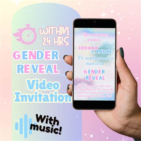 Invitación Animada Revelación de Sexo temática de arcoíris Etsy España