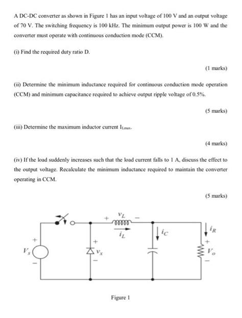 Solved A DC DC Converter As Shown In Figure 1 Has An Input Chegg Com