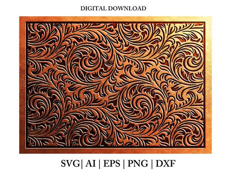 Tooled Leather Svg Floral Leather Svg Seamless Pattern Swirls Pattern Western Tooled Leather