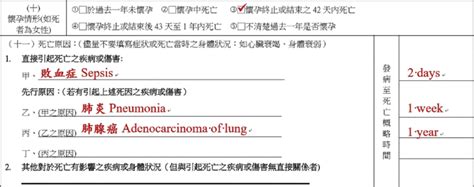 Example Of A Recorded Pregnancy Checkbox And The Cause Of Death Section