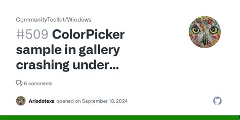 Colorpicker Sample In Gallery Crashing Under Windows App Sdk · Issue