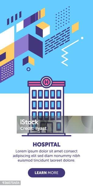 Spanduk Gedung Rumah Sakit Ilustrasi Stok Unduh Gambar Sekarang Modern Gaya Perawatan