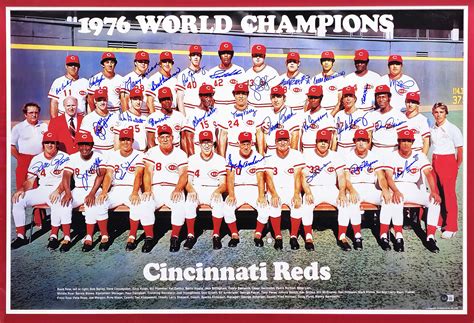 1976 Reds Big Red Machine” Team Signed Framed Poster Bas Coa