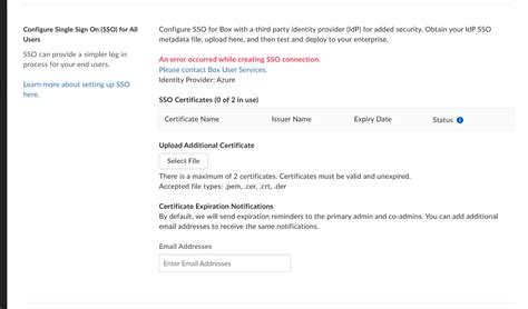 sso setting error box support