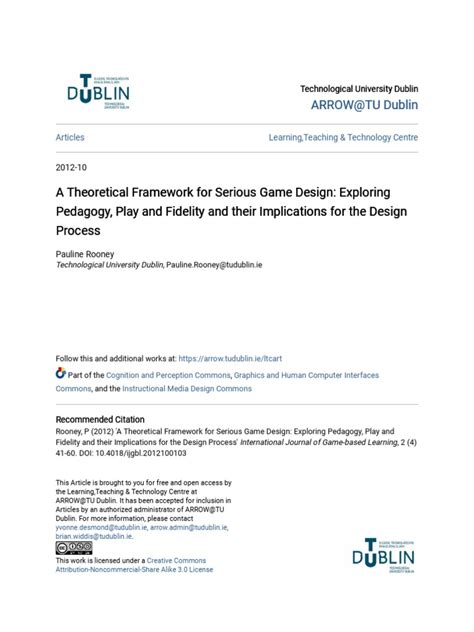 A Theoretical Framework For Serious Game Design Exploring Pedago Pdf Motivation Motivational