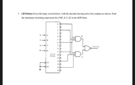 solved 1 20 points given the logic circuit below with