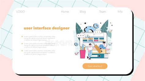 Ux And Ui Designer Web Banner Or Landing Page App Or Website Stock Vector Illustration Of