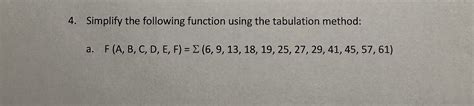 Solved By An Expert Simplify The Following Function Using The