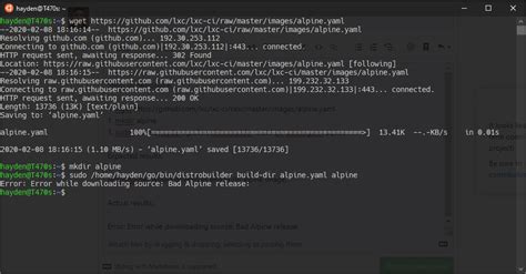 Error Bad Alpine Release Building Alpine Image From Lxc Ci Locally Issue Lxc