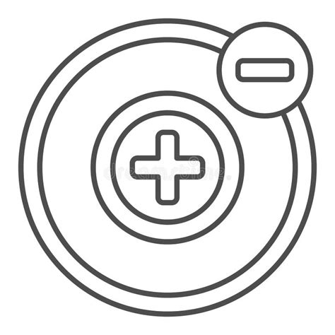 Rotation Around Positive Atom Thin Line Icon Atomic Energy Concept Vector Graphics Stock