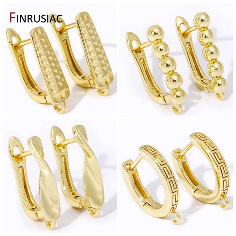 Швензы для сережек из латуни с покрытием из 18каратного золота | AliExpress