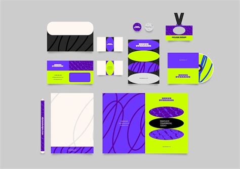 평평한 디자인 비즈니스 서류 템플릿 무료 벡터