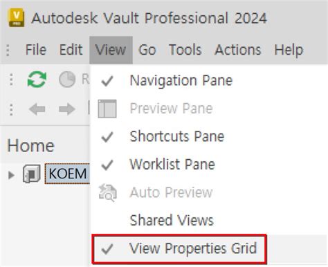 properties grid is missing in the vault client