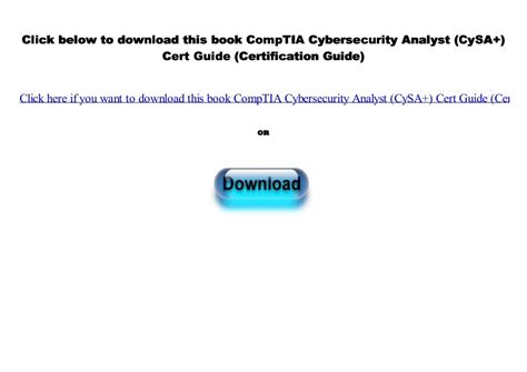 Audiobook Comptia Cybersecurity Analyst Cysa Cert Guide