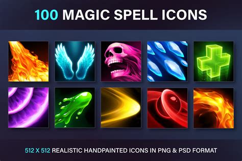 magic spell and ability icons 2d icons unity asset store