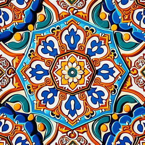 Sicilian Tile Pattern Premium Ai Generated Image