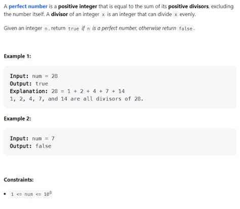 Javaperfect Numberleetcode 507 네이버 블로그