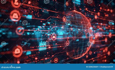 Visual Representation Of Global Security Provided By Digital Technology Focusing On Network