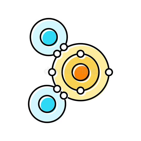 Atom Molecular Structure Color Icon Vector Illustration Stock Vector