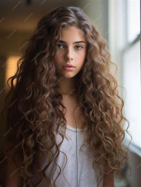 Premium Ai Image Portrait Photo Of Spanish Teenage Female Curly Hair
