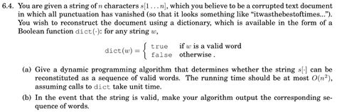 Solved 64 You Are Given A String Of N Characters S 1n