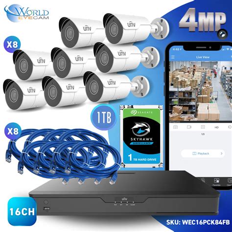 16ch Nvr And 4 Hd Megapixel Mini Ir Fixed Bullet Network Security Camera Kit Ip Camera Systems