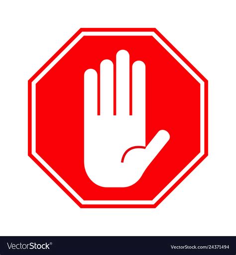 Red Stop Sign And Hand Signal Vector Illustration Isolated On My XXX Hot Girl