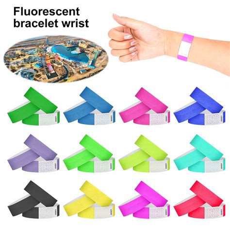 Xeyise 100 Pcs Paper Bracelets Waterproof Tear Resistant Identification