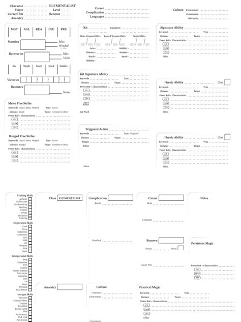 Elementalist Form Fillable Pdf