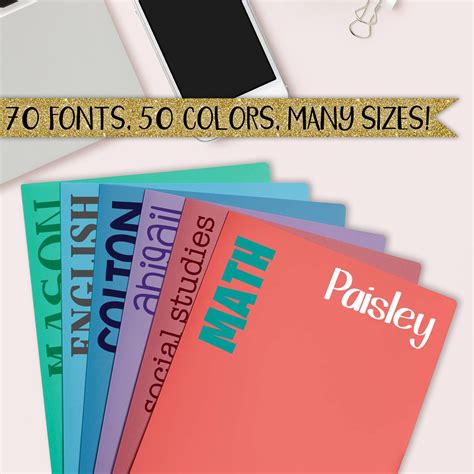 Vinyl Notebook Subject Labels Artofit