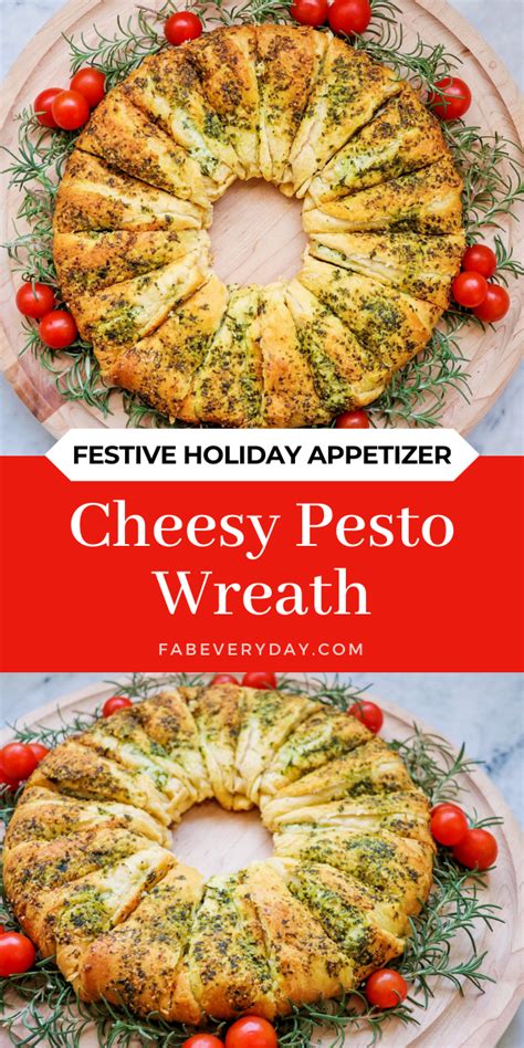 Cheesy Pesto Wreath Crescent Roll Wreath Recipe Fab Everyday