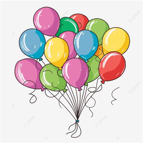 풍선 다발 벡터 다채로운 풍선의 스티커 클립 아트 무리 흰색 배경 만화에 그려집니다 상표 클립 아트 Png 일러스트 및 벡터 에 대한 무료 다운로드 Pngtree