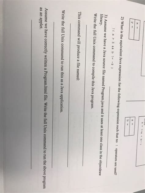Solved 2 What Is The Equivalent Java Expression For The