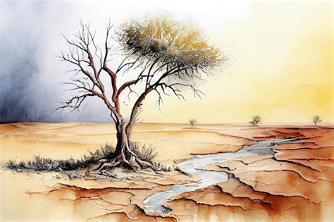 Premium Ai Image Deforestation Scene With Drought Land Generative Ai