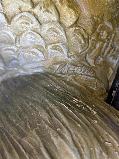 Art Deco Sculpture Representing 2 Terracotta Fish On A Macassar Base